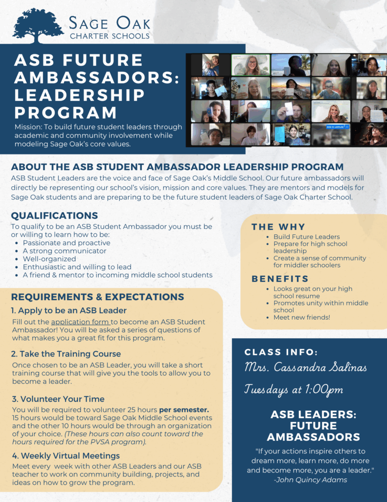 ASB Student Leaders - Sage Oak Charter Schools